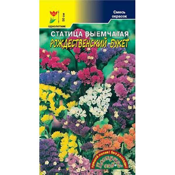 Цена за 10 пачек! Семена Статица Рождественский букет выемчатая 0.1г Одн смесь 50см (Цветущий Сад)