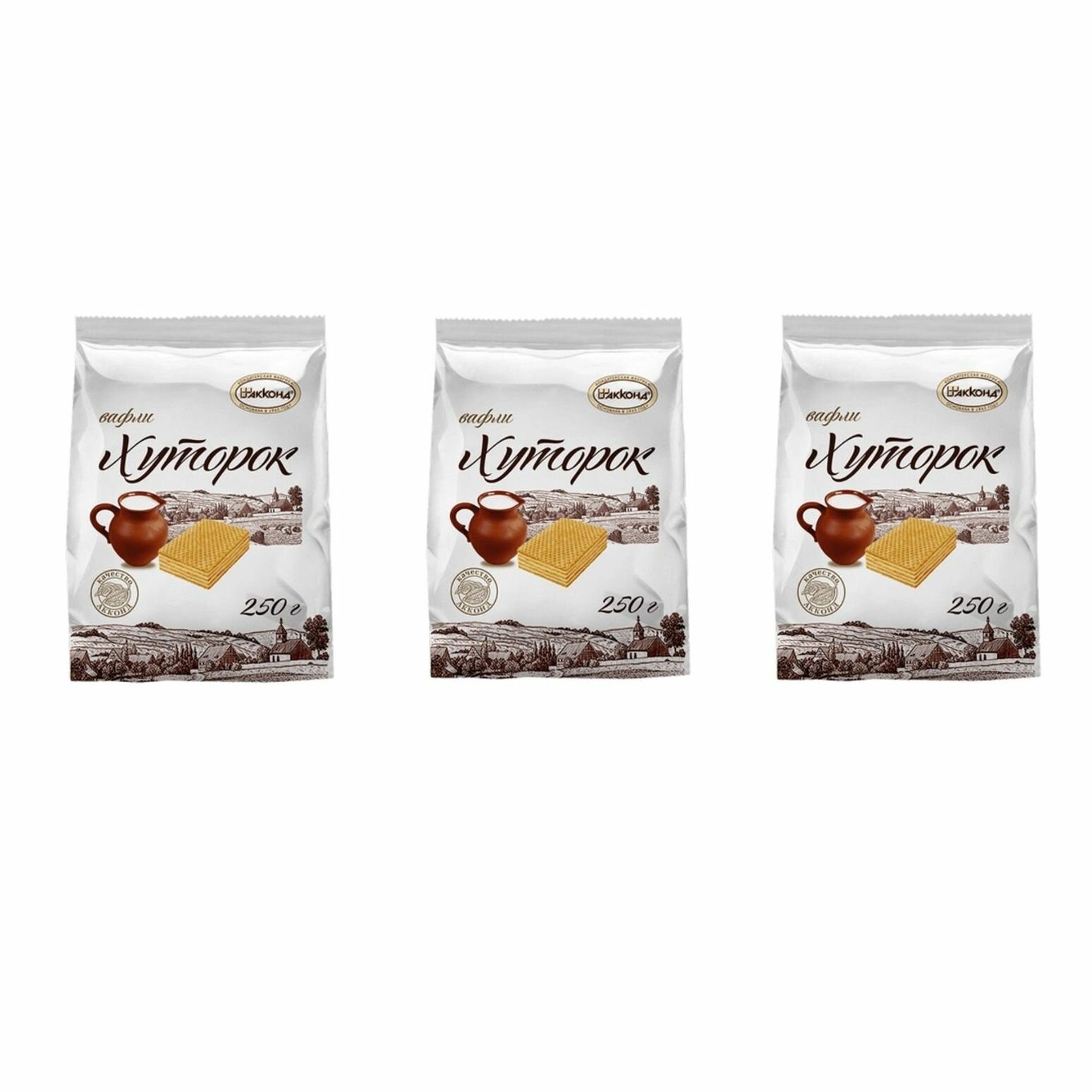 Акконд Вафли Хуторок, 250 г, 3 уп