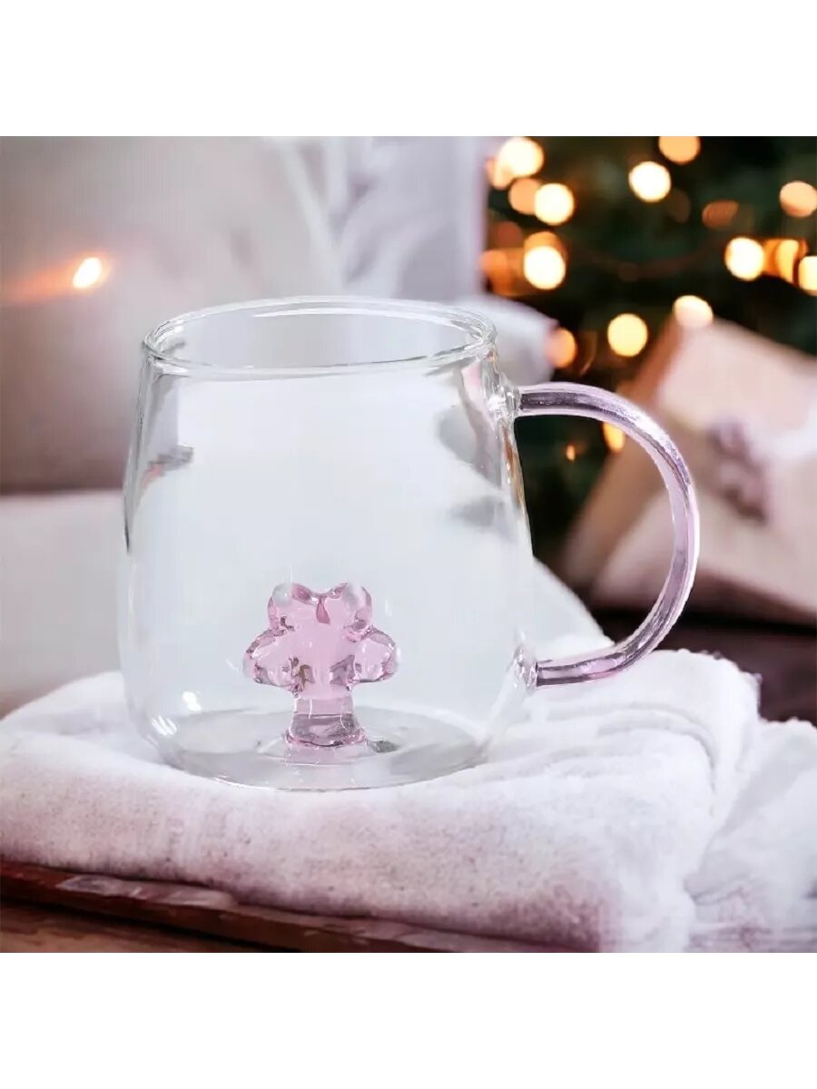 Кружка с фигуркой внутри (кошачья лапка) подарок