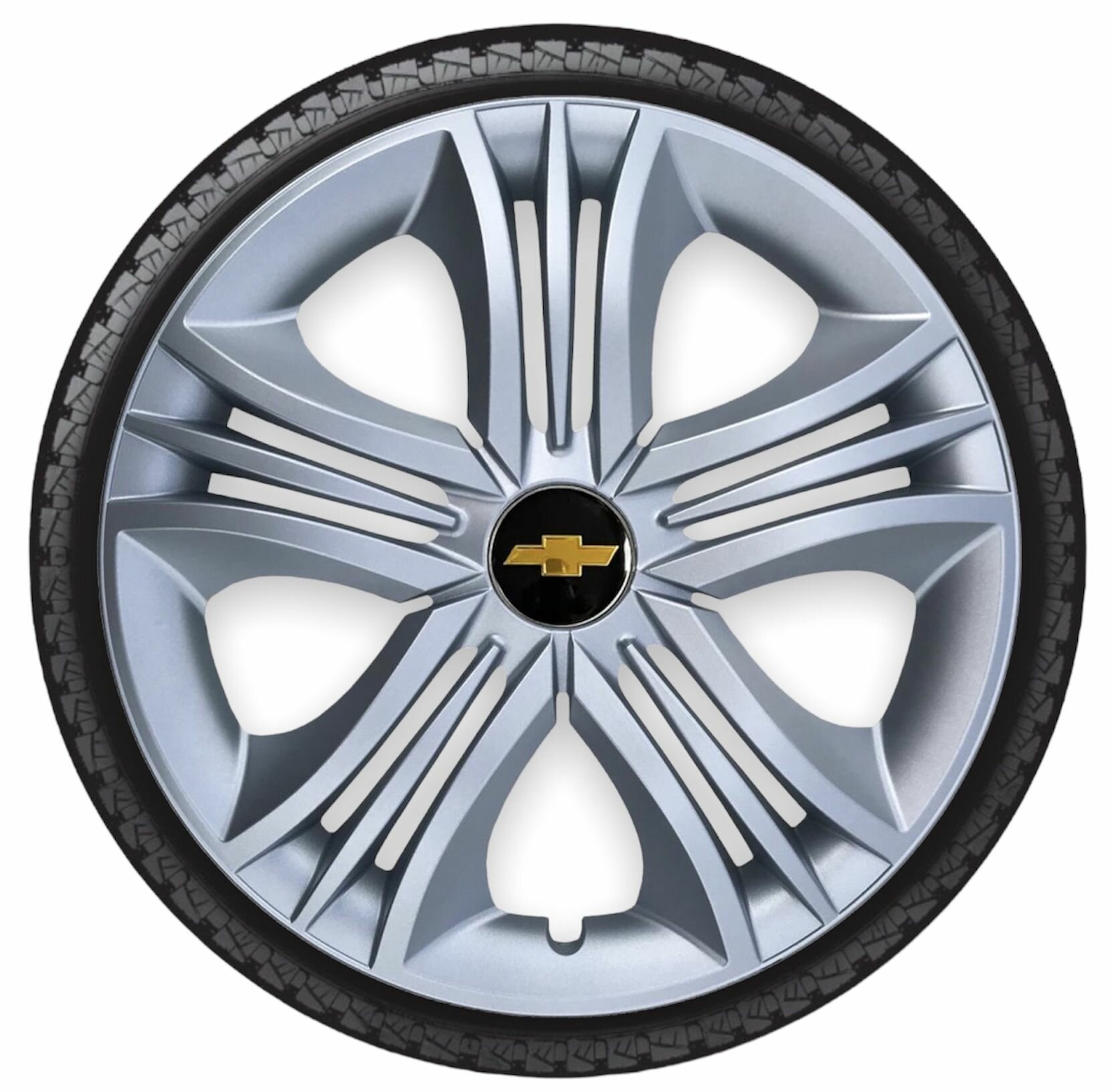 Автомобильные колпаки на диски Jestic ФАН шевроле R16", в комплекте 4 колпака