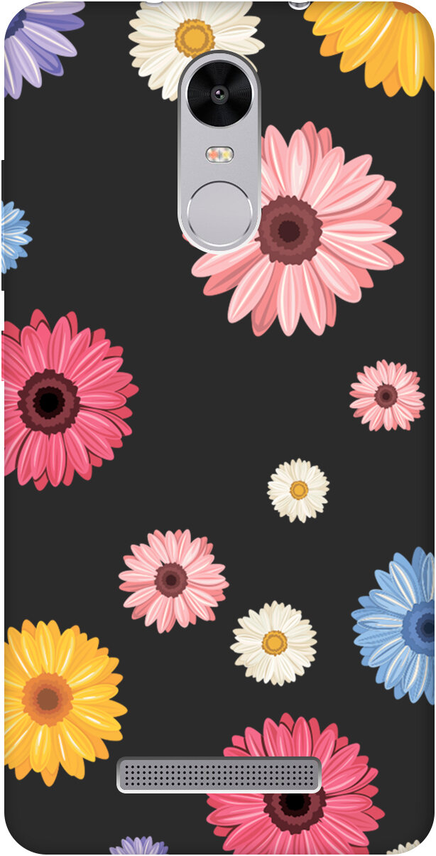 Матовый чехол Gerberas для Xiaomi Redmi Note 3 / Note 3 Pro / Сяоми Редми Ноут 3 / Ноут 3 Про с 3D эффектом черный