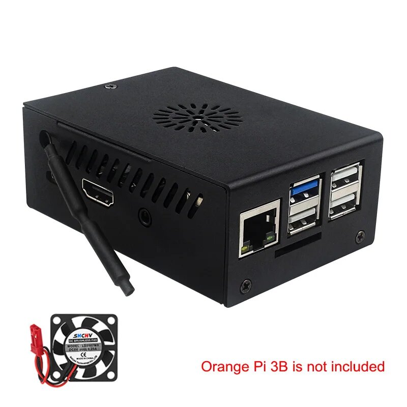 Корпус для Orange Pi 3B с кулером, Metal Case