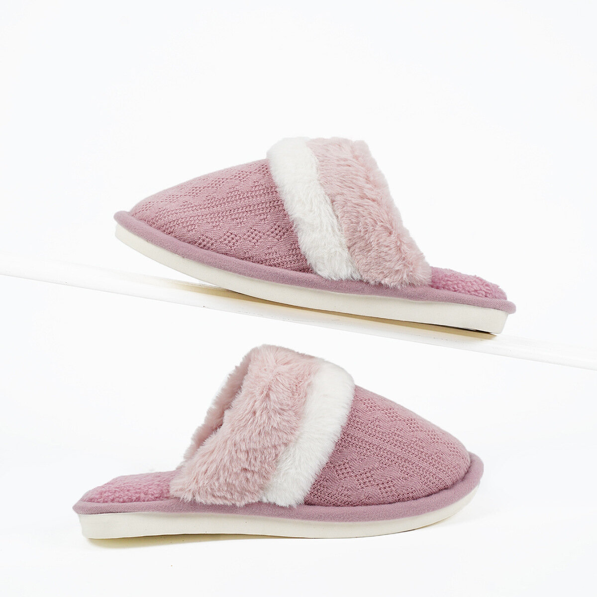 Зимние плюшевые тапочки, нескользящие тапочки, мужские домашние плюшевые хлопковые тапочки, женские тапочки41-42