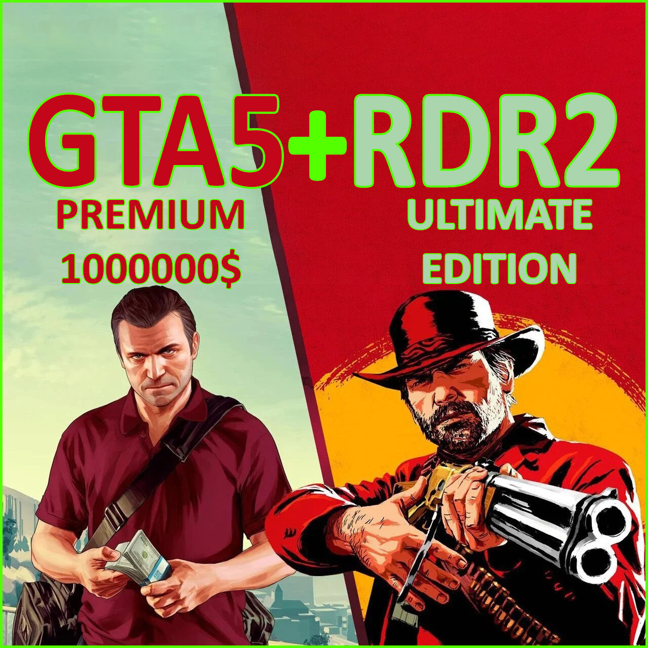 GTA 5 Online Premiun 1000000$ + RDR 2 Ultimate / 2 ключа Global Rockstar Games ПК