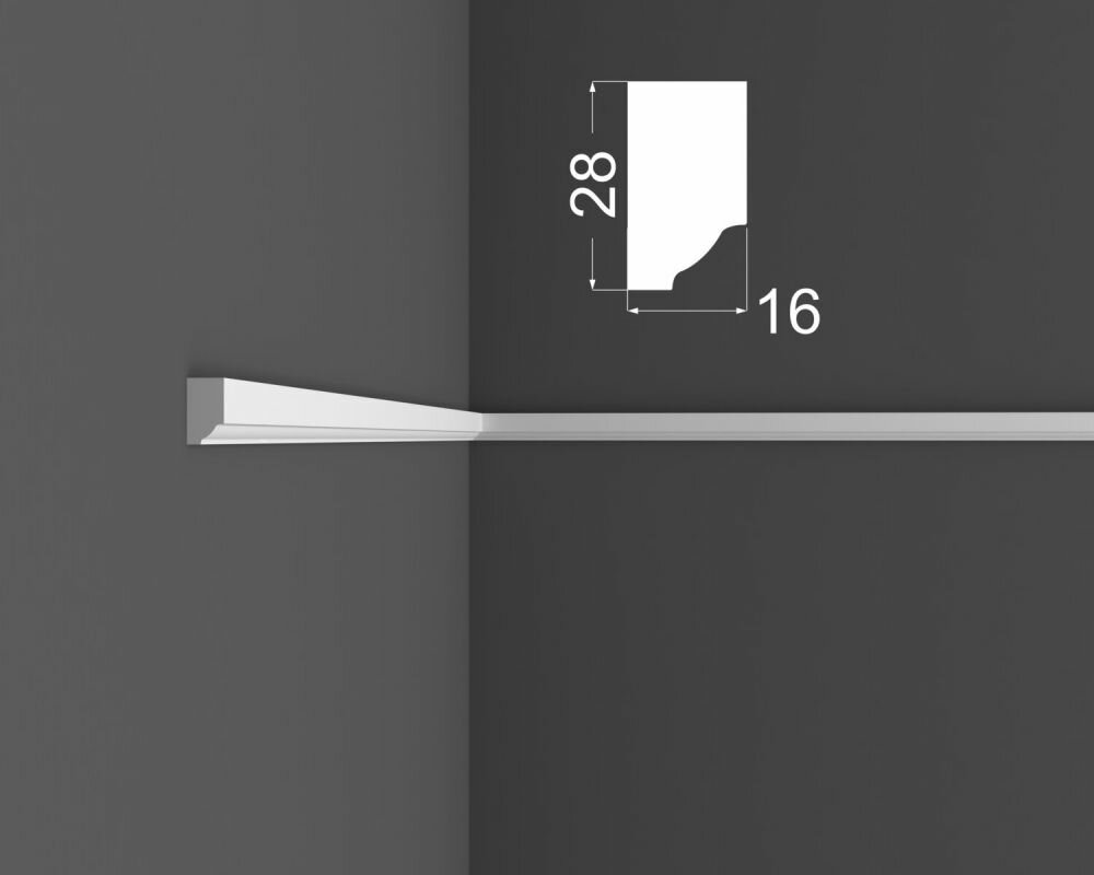 Молдинг МДФ Ликорн М8.28.16 Под Покраску В28хТ16хД2070 мм DeArtio.