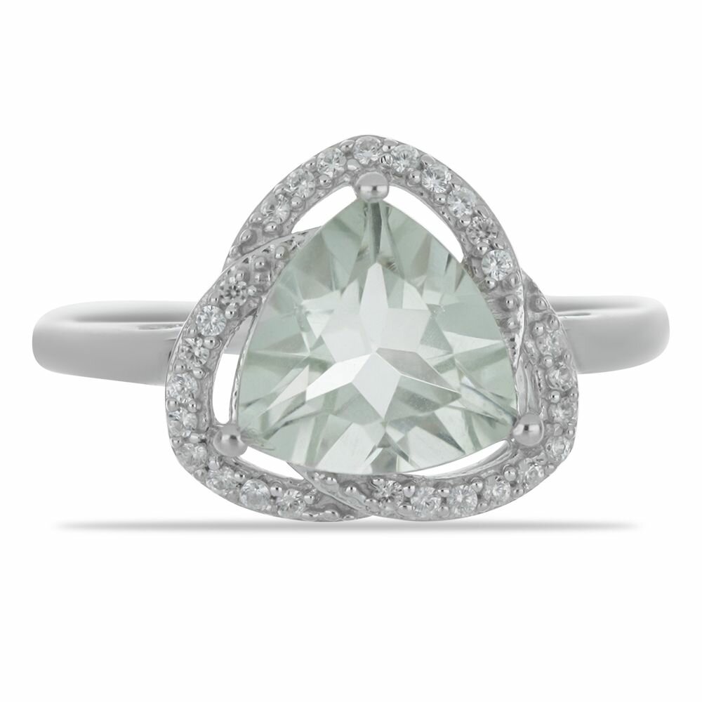 Кольцо, серебро, 925 проба, родирование, аметист, циркон