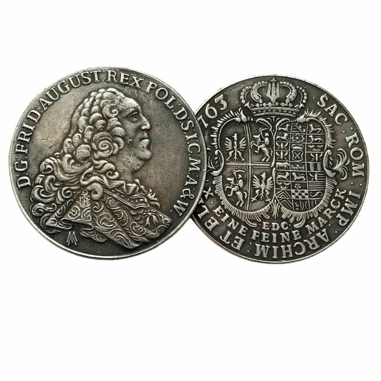 1 талер 1763 года. Август. Польша. Средневековая Европа. Вес 28 гр , диаметр 41 мм. Коллекционная монета.