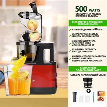 Маслопресс бытовой шнековая универсальный, красный