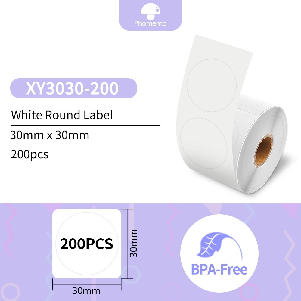 Phomemo M110 Термальный принтер этикеток Bluetooth Round 30x30