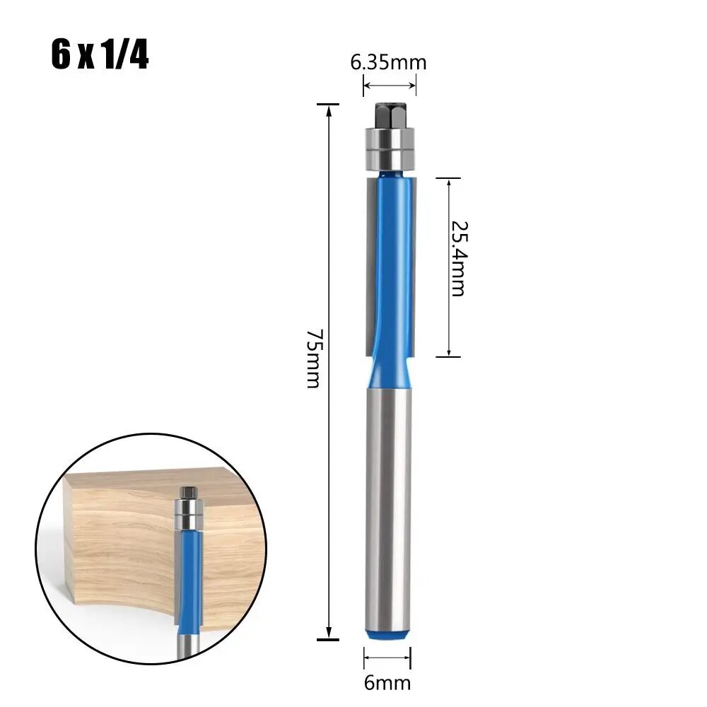 Карбидная фреза 6мм для дерева 6x1-4