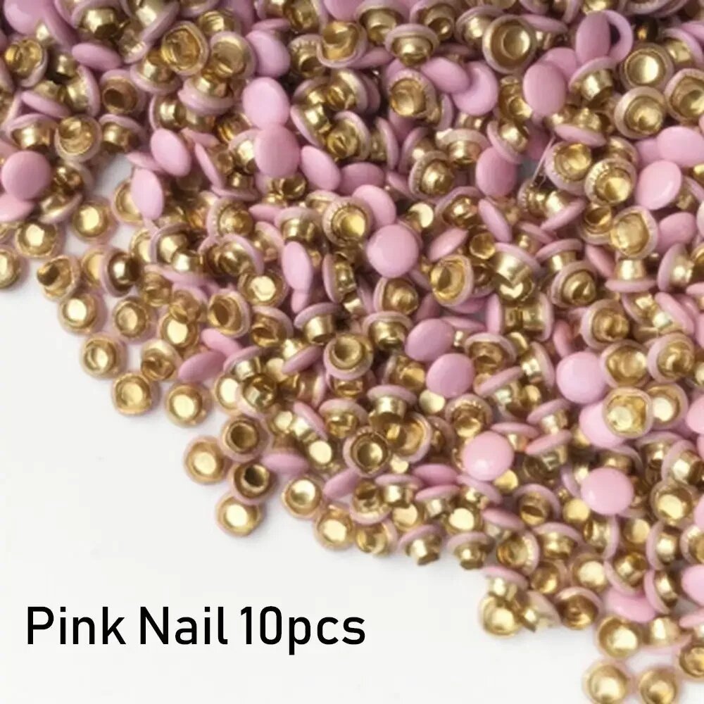 Металлические пряжки для кукол 10 шт Розовый, pink-nails 10pcs