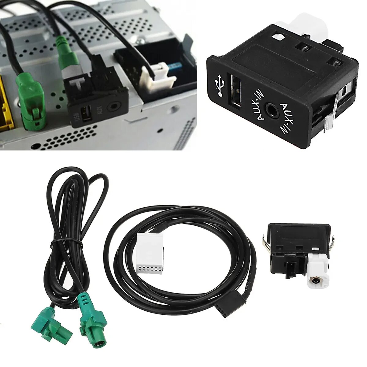 Для BMW E60 E61 E63 E64 E87 E90 E70 F25 F01 F02 F03 F04 F12 F13 Автомобильный адаптер AUX-in USB Aux Switch Wire Cable Adapter