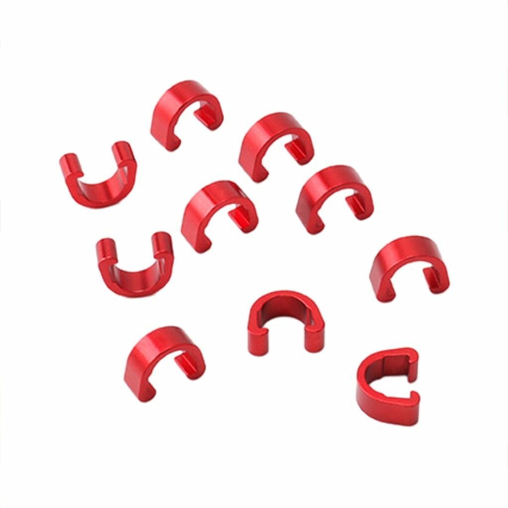 Алюминиевые хомуты для тросиков велосипеда, красный