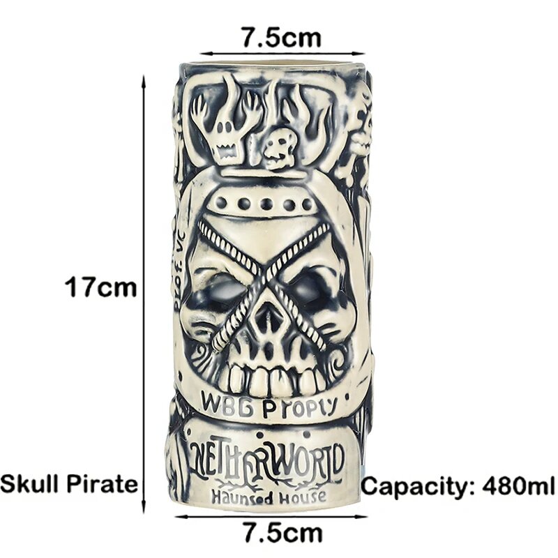 Кружка Tiki Skull Pirate 480мл, TheHuantedHouse