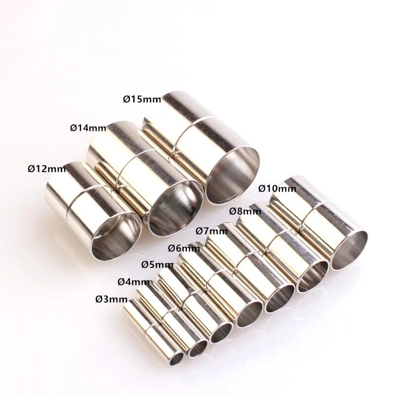 Магнитные застежки для бижутерии 5 комплектов Inner Dia 5mm x 5Pcs, Dull Silver
