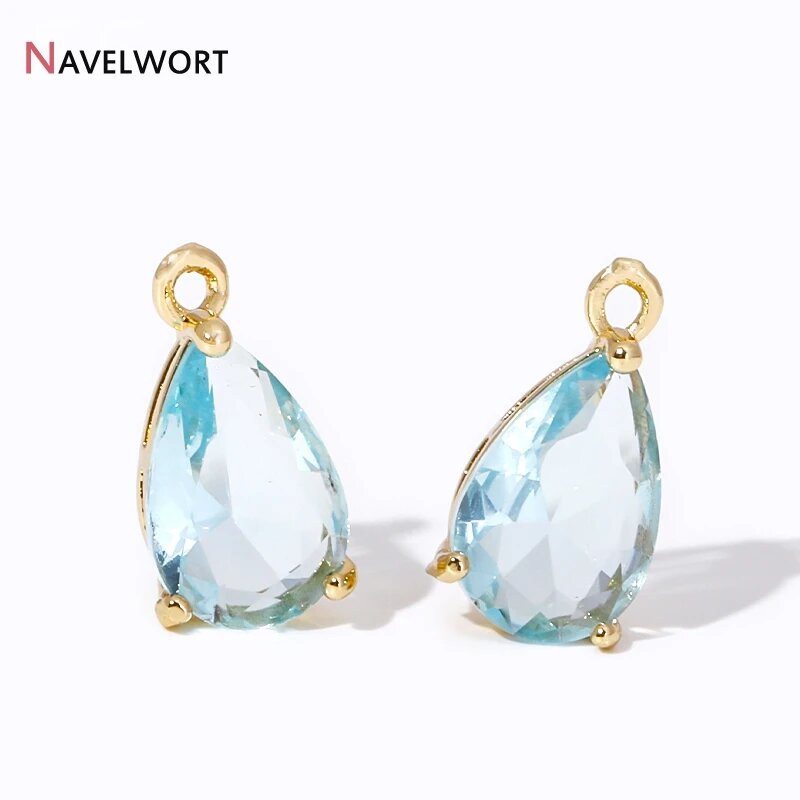 Золотые подвески NAVELWORT капля, 18K gold plated, 6 шт.