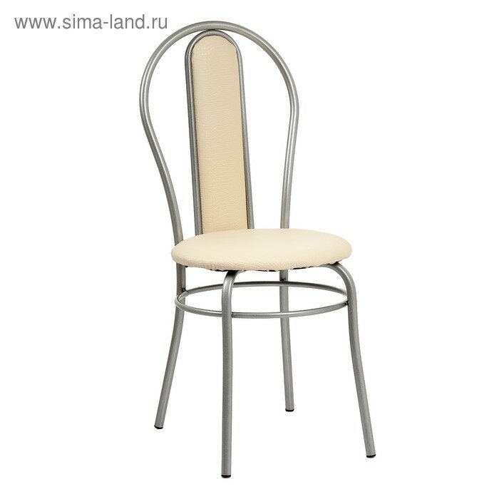 Стул "Элегия Мягкий", Серебристый металлик/Молочная рептилия, 4071279