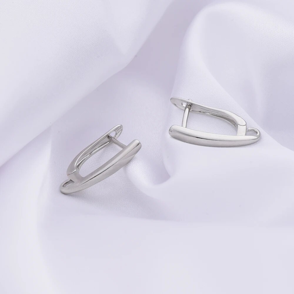 Сережки-клипсы YANASI, Rhodium, 14к покрытие