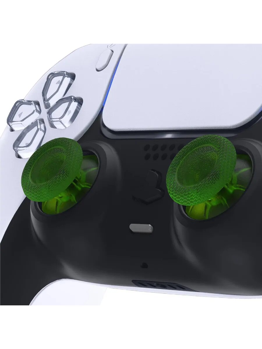 Стики для SONY PLAYSTATION DUALSENSE 5 Зелёный Crystal, 2шт.