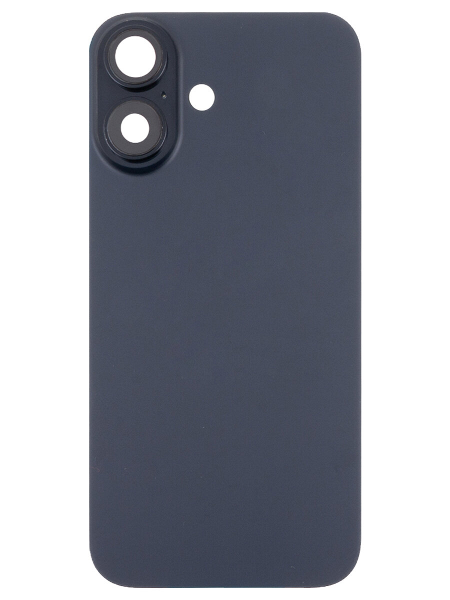 Задняя крышка для Apple iPhone 16 (со стеклом камеры) (черная) (premium)