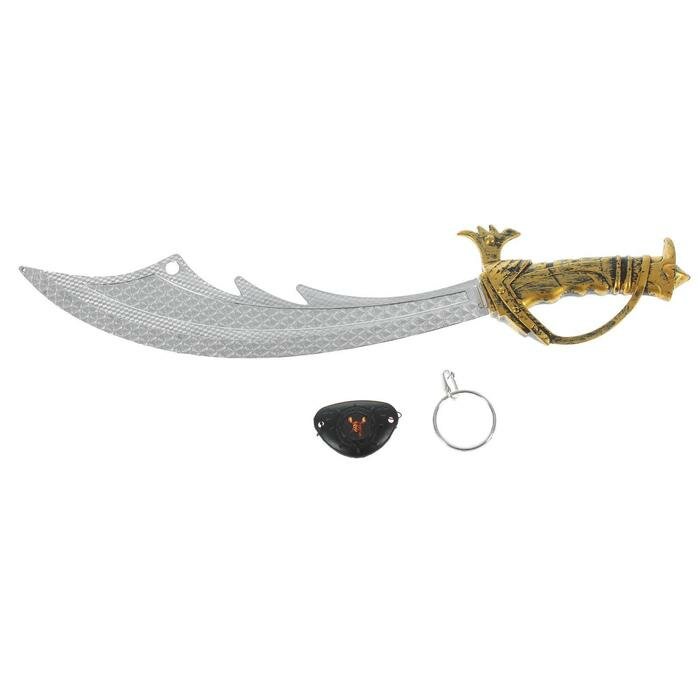 Карнавальный набор Страна Карнавалия пират, сабля, наглазник, клипса, универсальный размер, пластик (1377548)