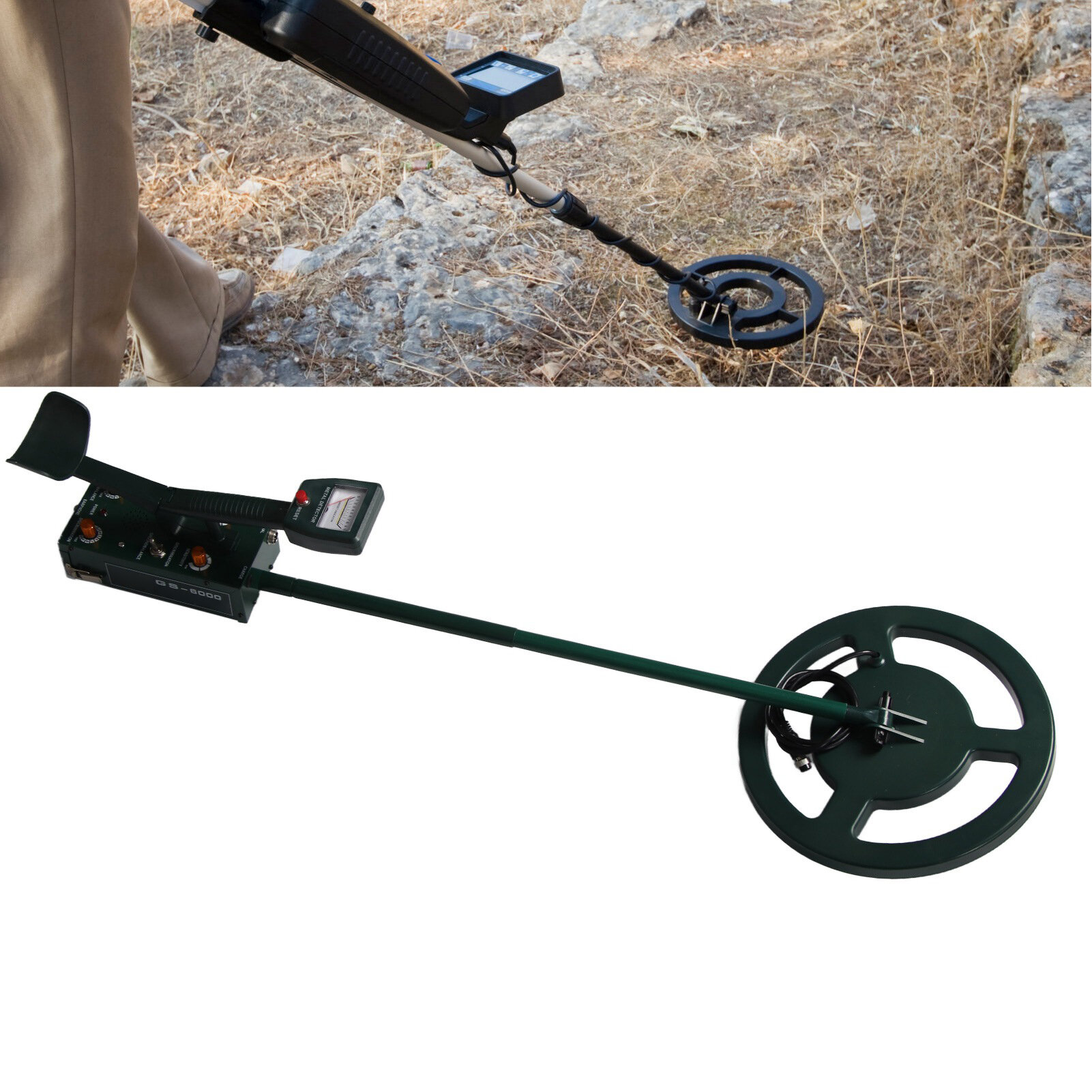 Комплект подземного металлодетектора, водонепроницаемый, высокая точность, регулируемый, перезаряжаемый, глубина 334,65 дюйма, глубина 8,5 метра, переменный ток, 100‑240 В, вилка стандарта США