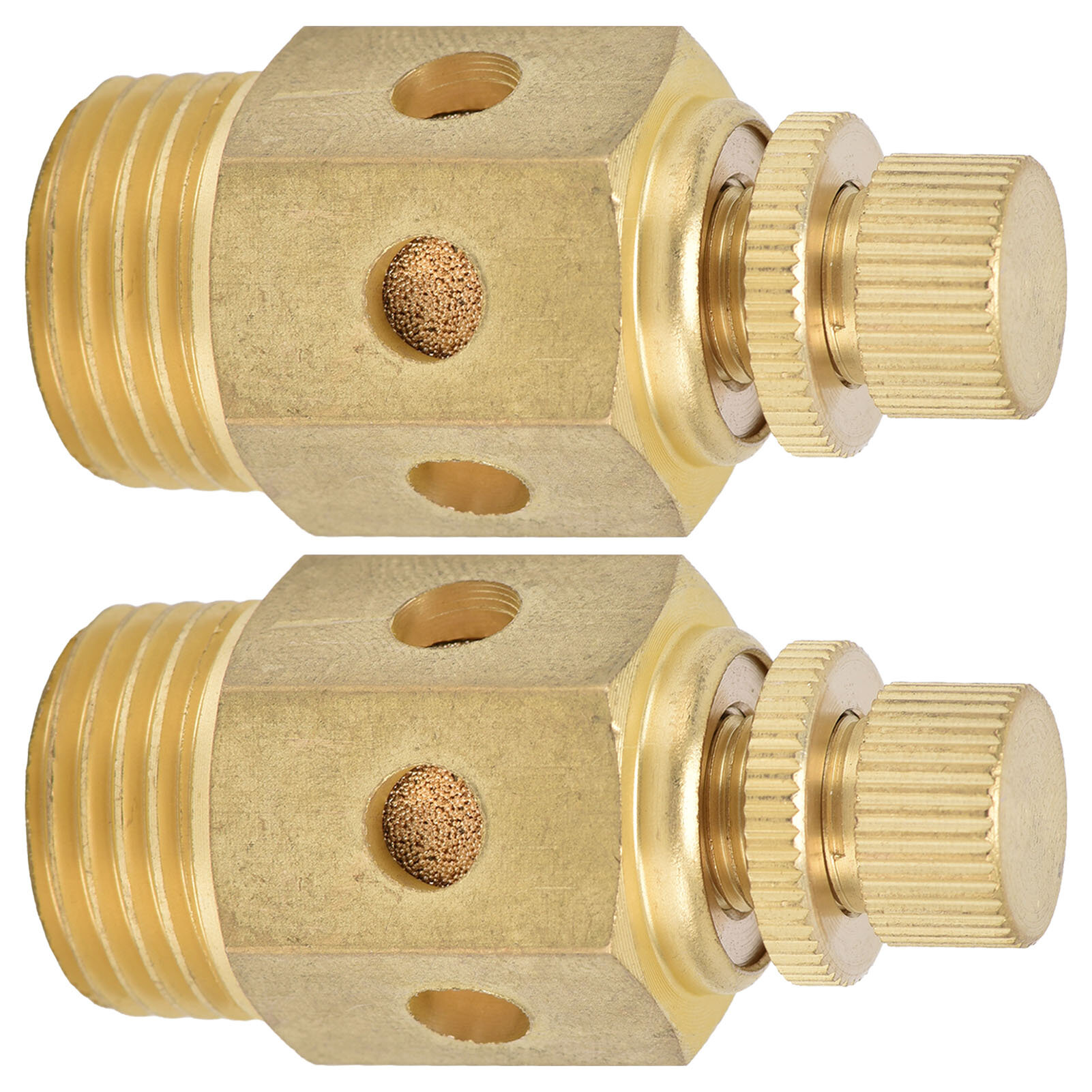 2 шт. пневматический глушитель, латунный выхлопной воздух, регулируемый дроссельный тип, бесшумный глушитель 1/2 дюйма PSC 04