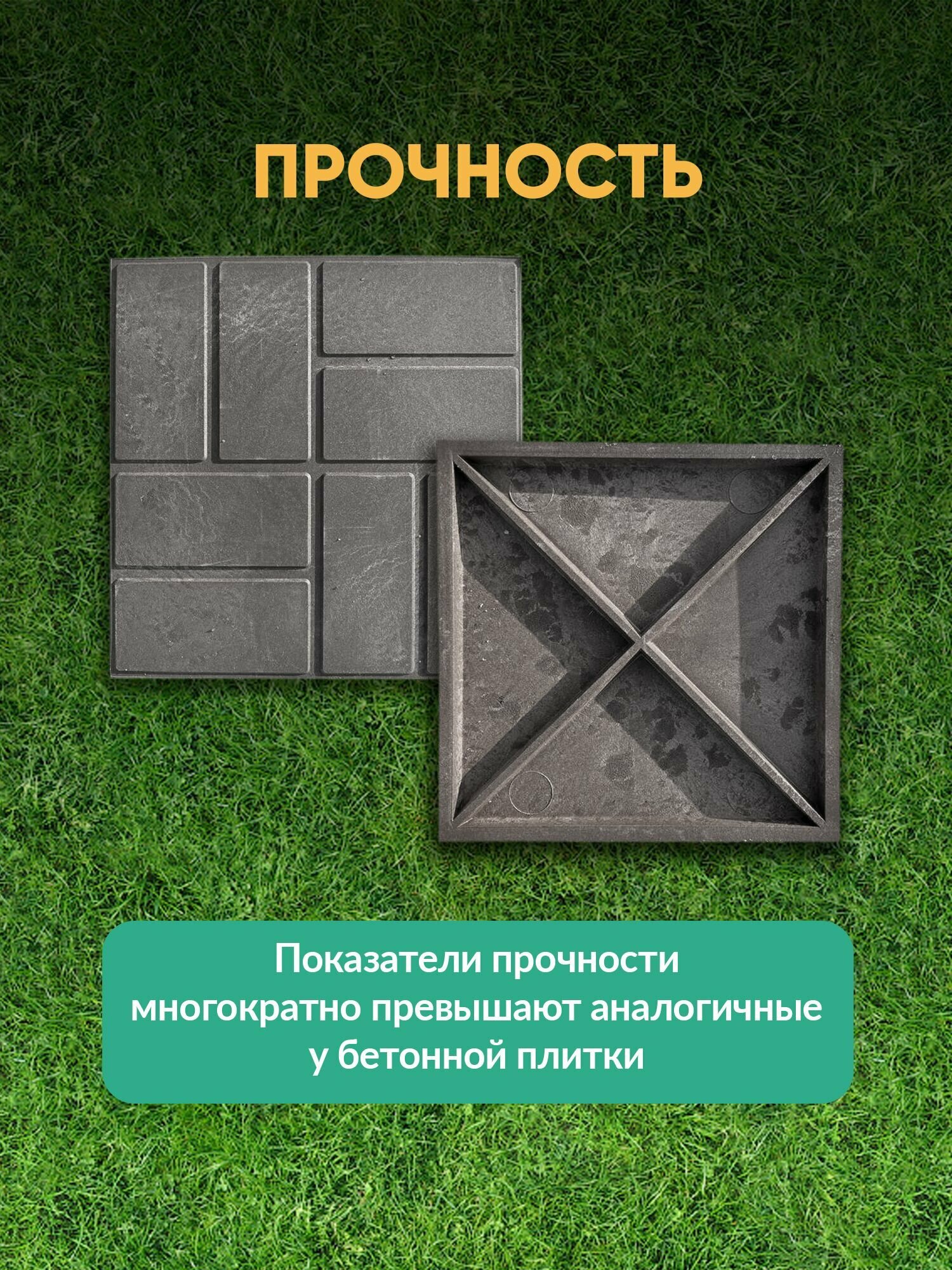 Плитка тротуарная полимерно-песчаная универсальная, 25х25х2 см, графит, 16 шт