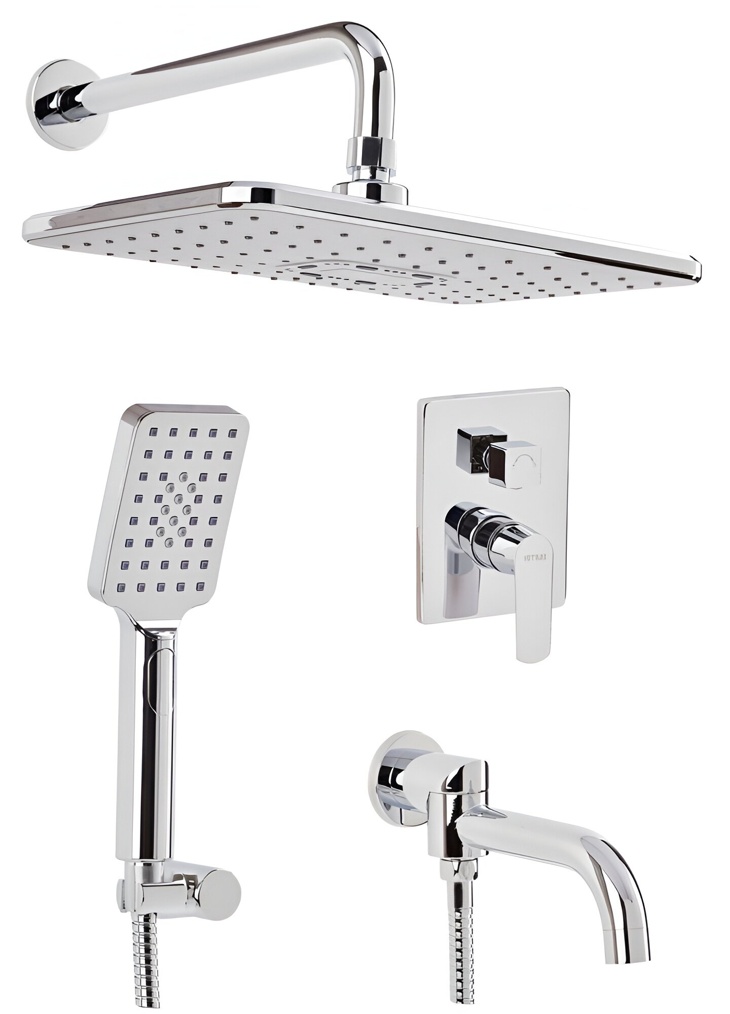 Смеситель оптима для душа и ванной 35 мм, встраиваемый, латунь