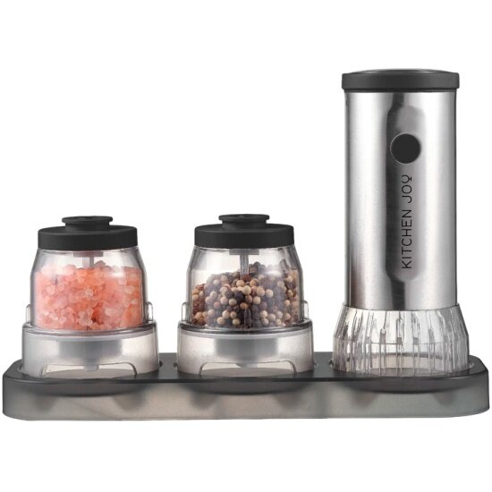 Мельница для специй Kitchen Joy Mill Set электрическая, с двумя стаканами 100 мл, нерж. сталь (KJ-MSB)