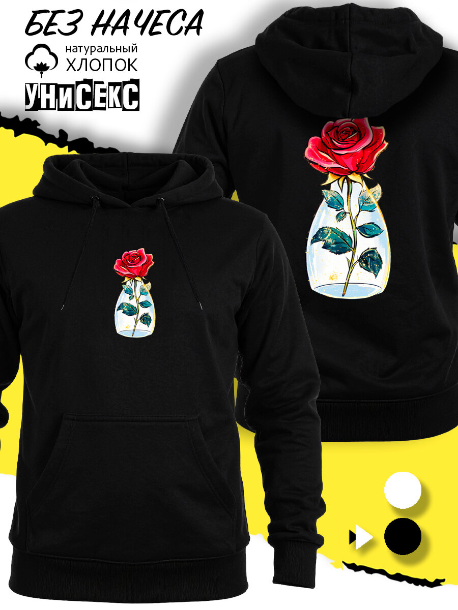 Худи Толстовка свитшот роза в вазе
