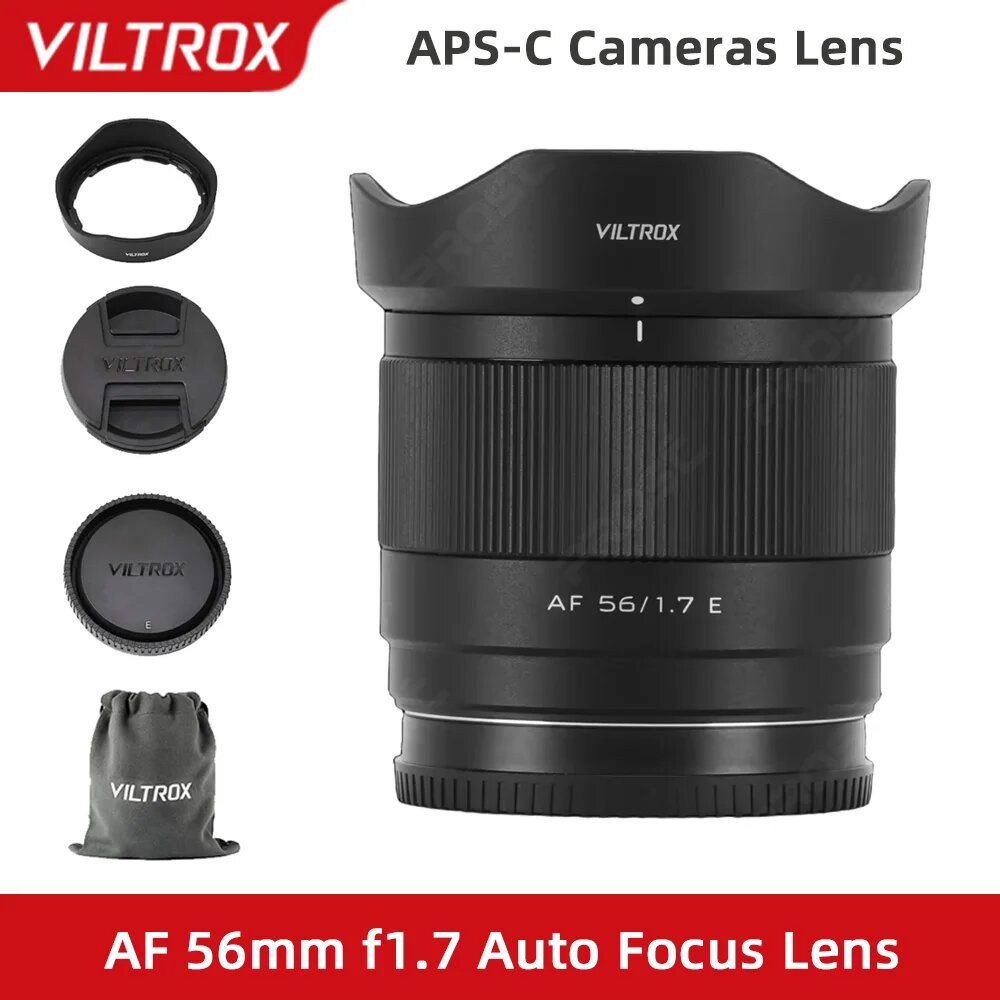 VILTROX Объектив AF 15 мм 25 мм 35 мм 56 мм F1.7 APS-C Фудзи ХФ, AF 56mm F1.7 Air