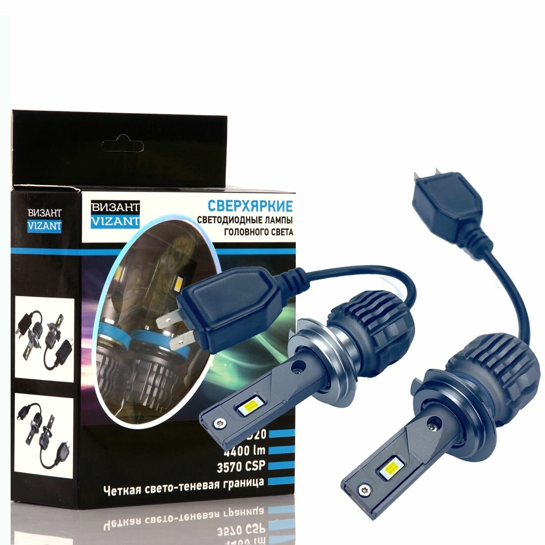 Светодиодные лампы Vizant D20 цоколь H7 CSP 3570 24W 4400lm 5000k (2 шт.)