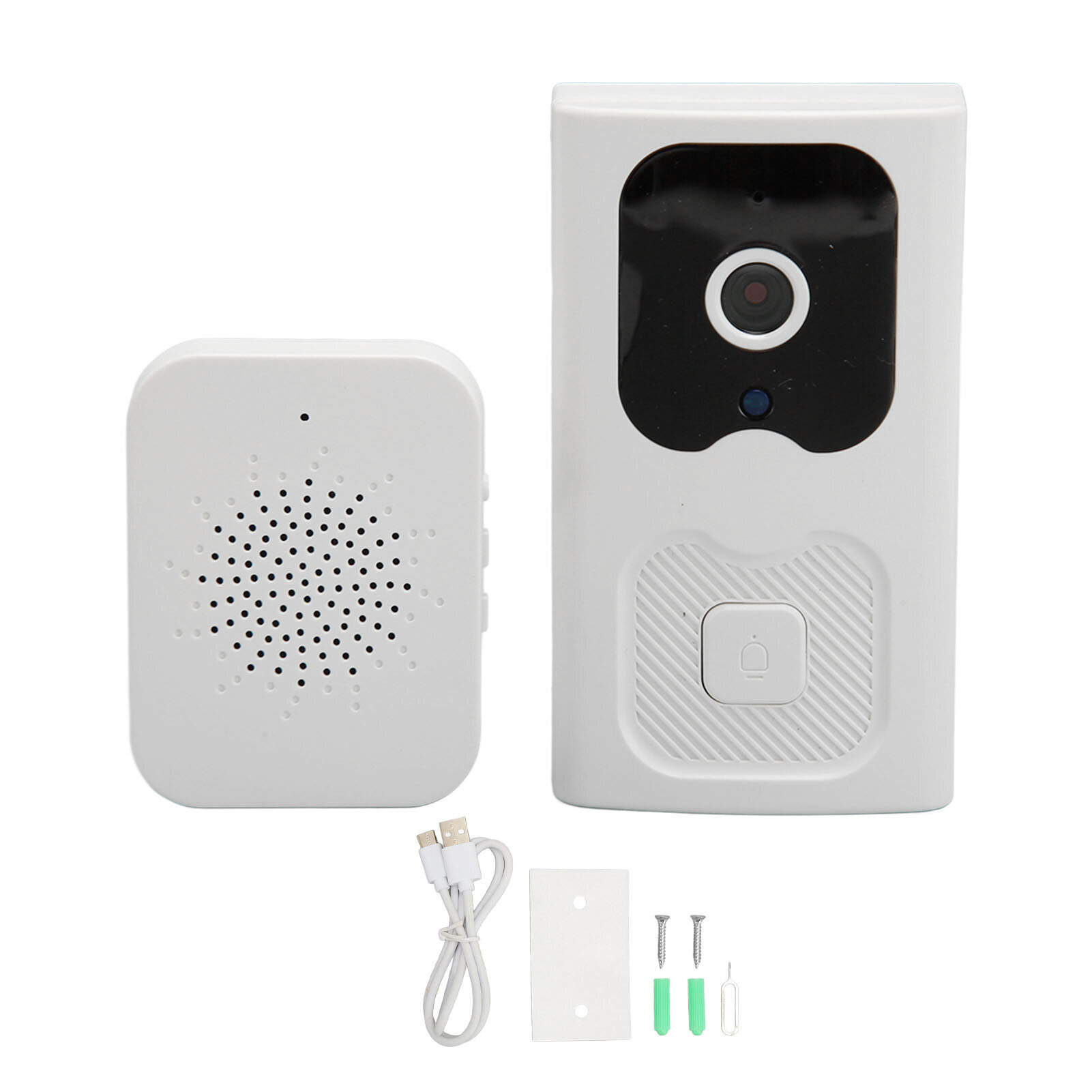 Умный беспроводной видеозвонок с удаленным доступом через смартфон, Wi-Fi, HD-качеством, ночным видением и двусторонней связью.