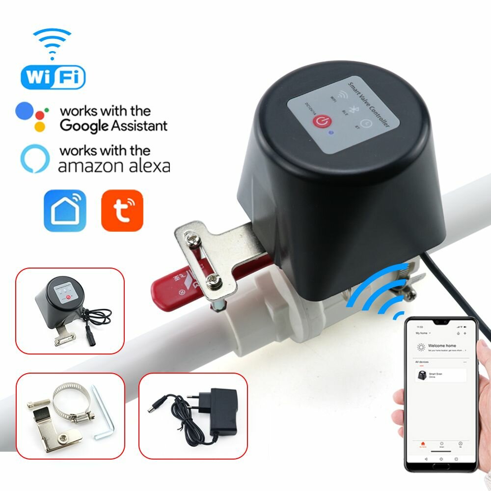 Умный Wi-Fi газовый манипулятор управление водяным клапаном запорное управление Tuya Alexa Google Assistant