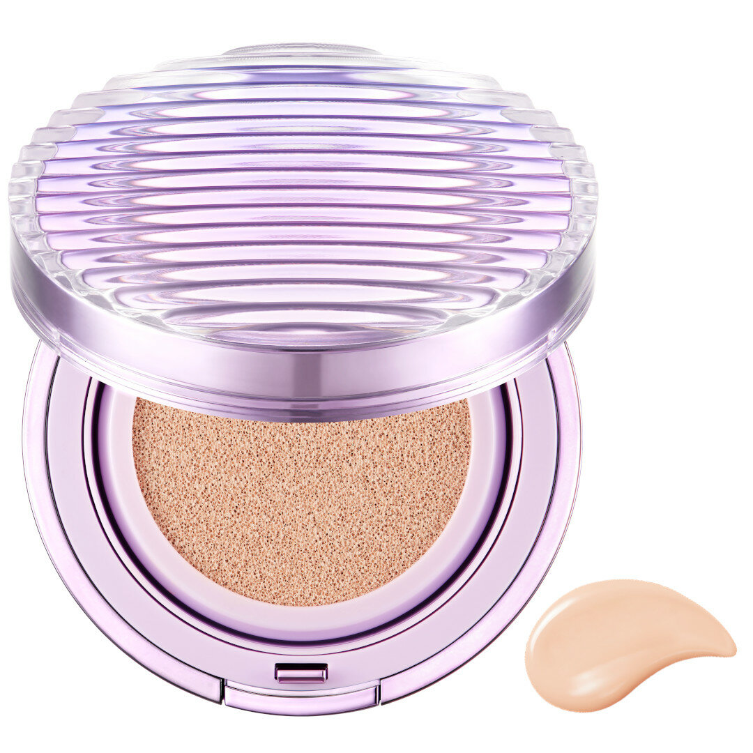 Cell Fusion C Разглаживающая и защитная тональная основа Glass Skin Cushion SPF40 PA++ 13 г оттенок 21N Ivory
