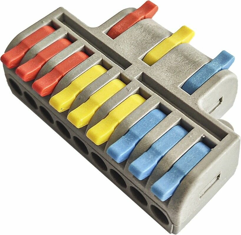 Строительно-монтажная клемма с рычажками проходная 3-9 полюсов 0,08-4 мм2 (SBE-cwcc-3-9)