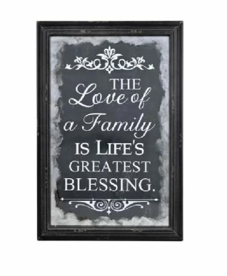 Настенный декор Creative Co-Op Family & Love, под стеклом, деревянная рамка, 40x60 см