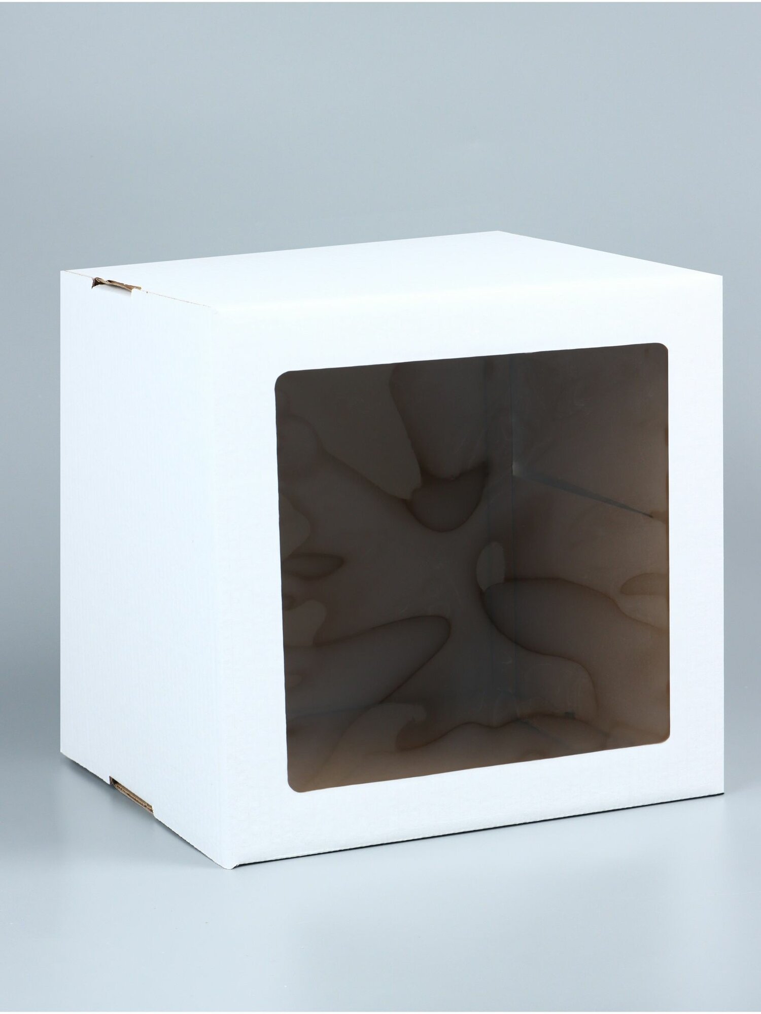 Коробка под торт, с окном, белая, 30 х 30 х 30 см, 1 шт.