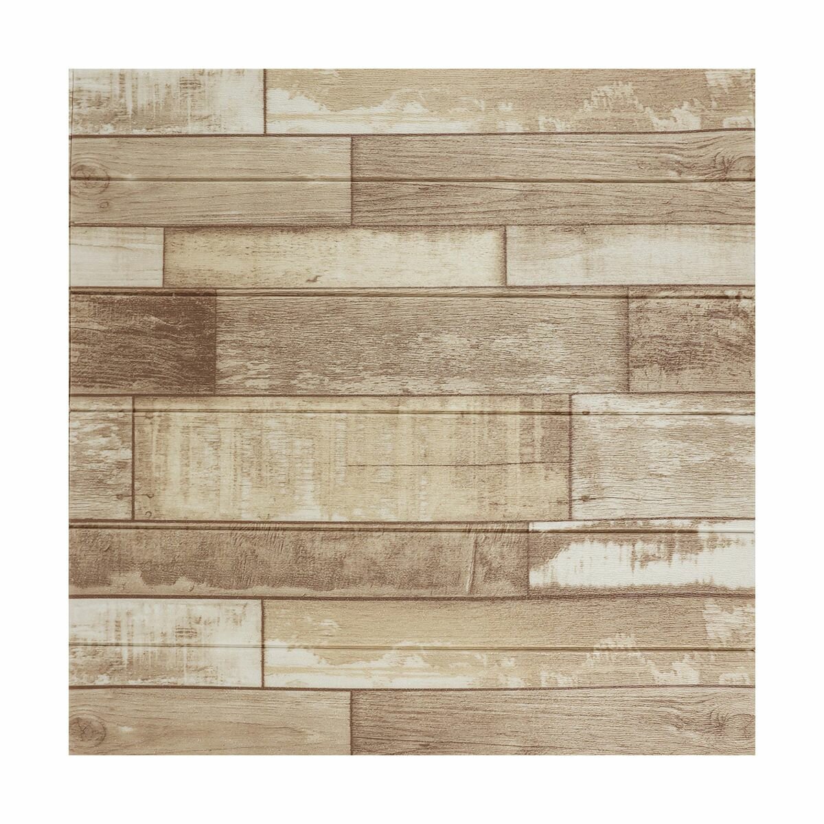 Панель стеновая Рыжий кот самоклеящаяся, 70х70 см, доска бежево-коричневая