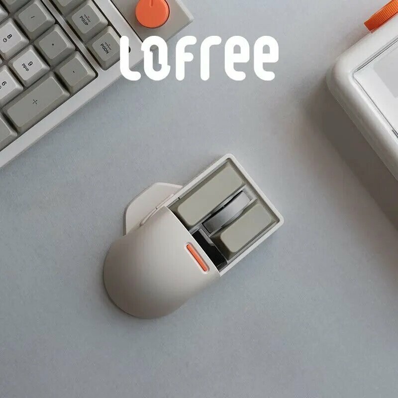 Мышь беспроводная PBT Mouse OE909, Retro Grey, светло-серый, белый