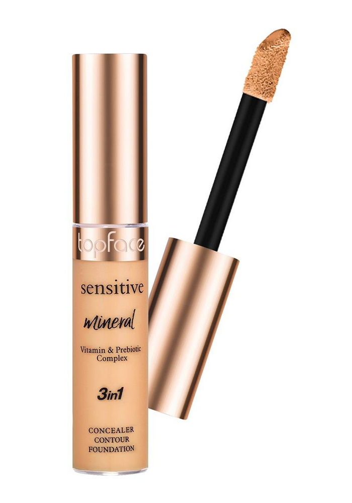 Topface Sensitive Mineral - Vitamin & Prebiotic Complex 3в1 Консилер, контур, тональный крем для лица 12 мл. №004 light to medium