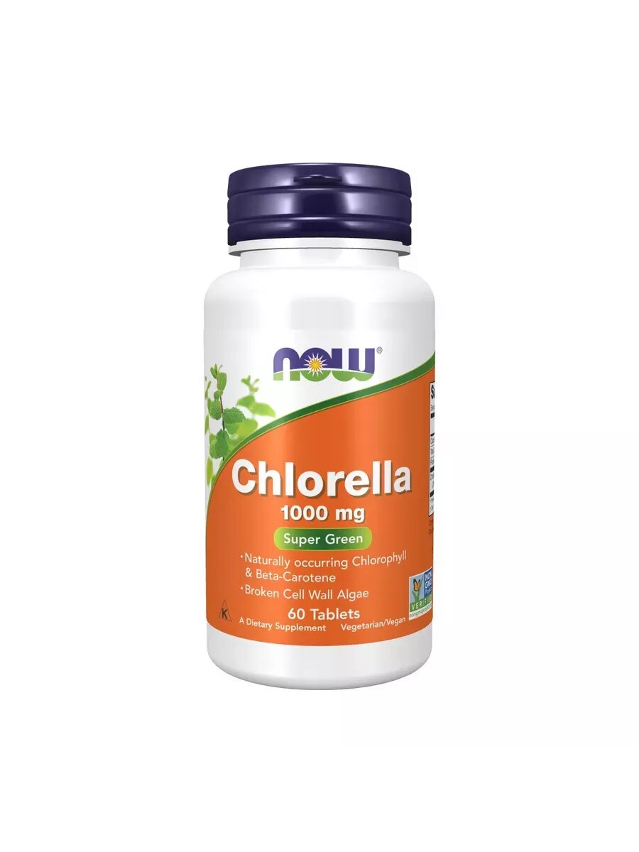 Now хлорелла 60 шт. таблетки массой 1040 мг