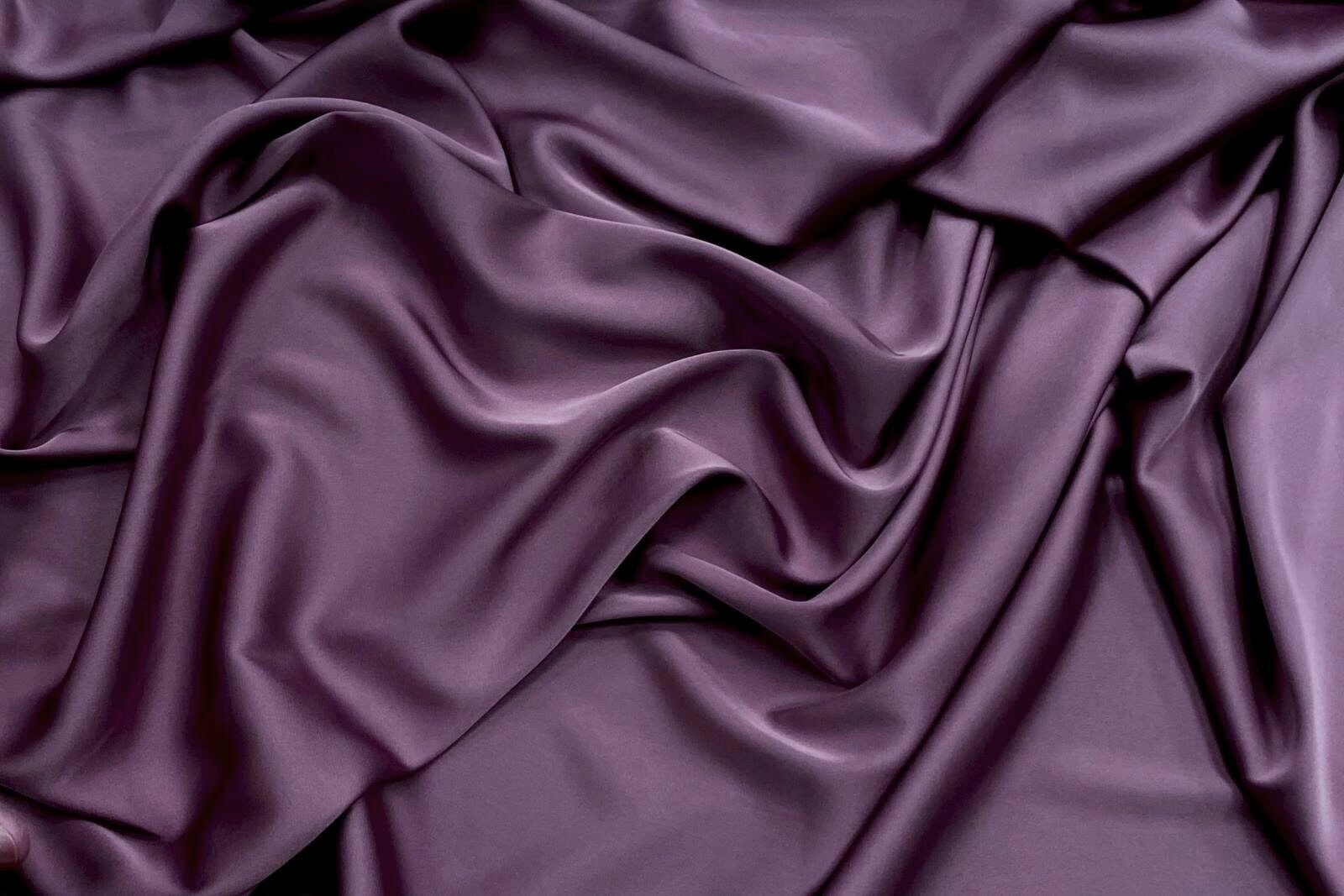 Ткань Сатин-стрейч под шелк сиреневый, 140 г/пм, ш144см, 0,5 м