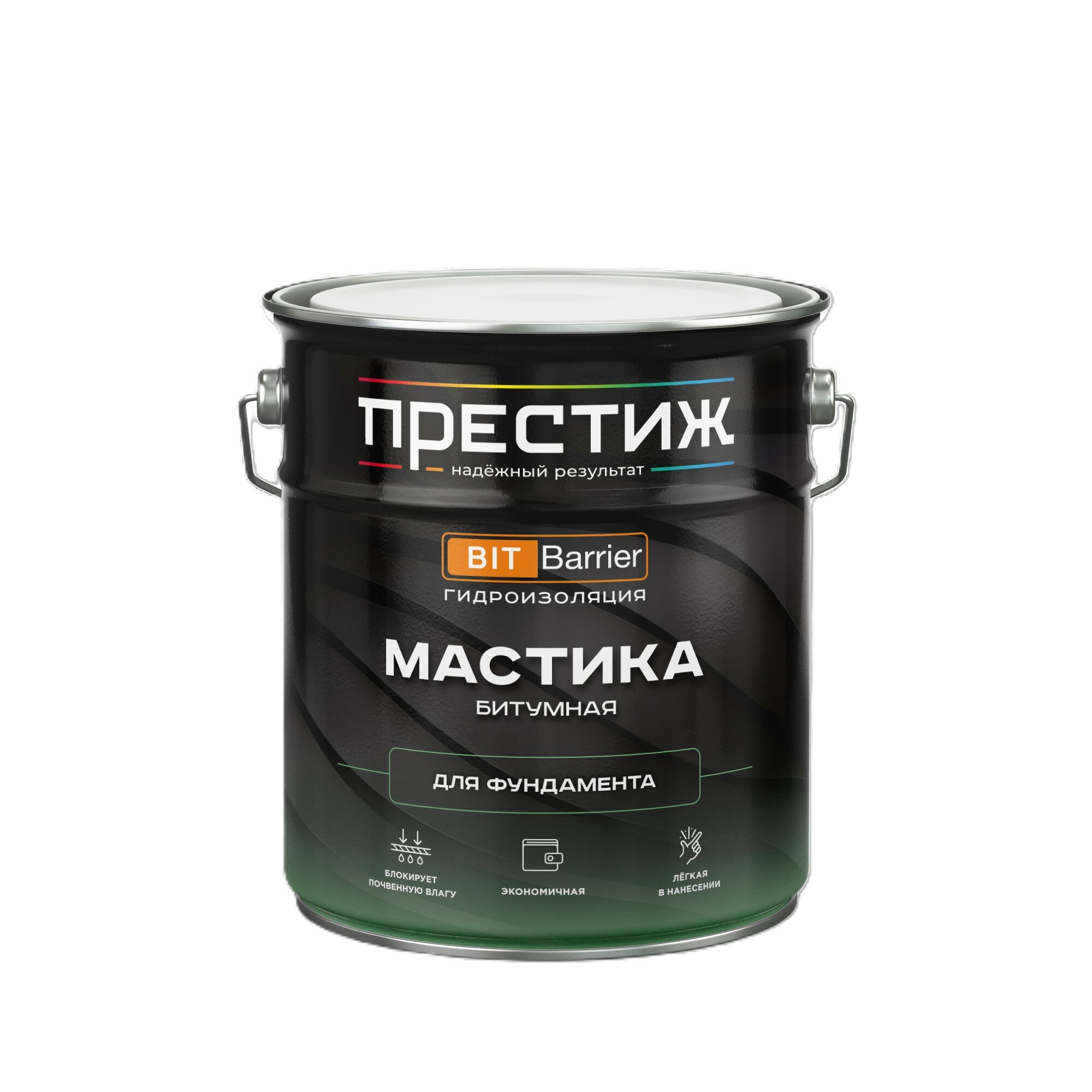 Мастика битумная Престиж, для фундамента, черная, 8 кг