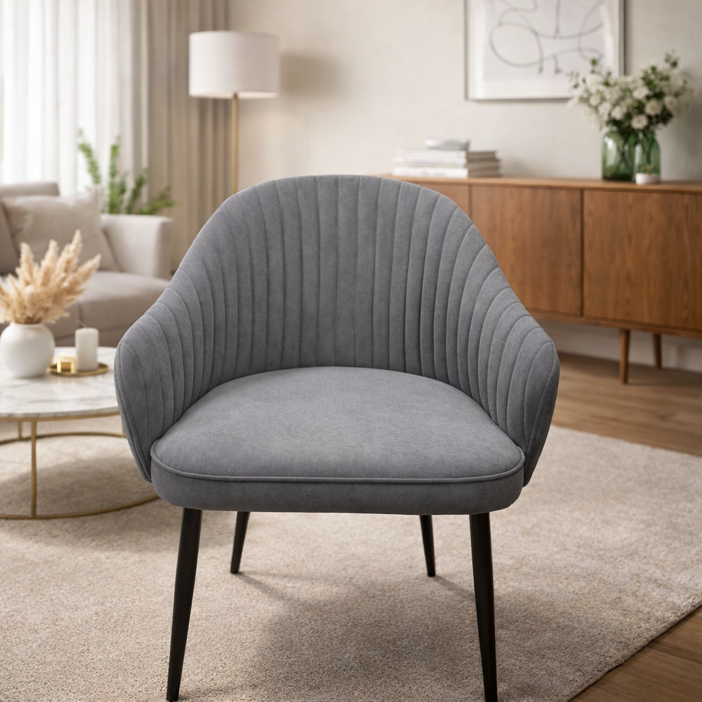 Стул мягкий широкий «Shell» цвет-Brendy 28 серый