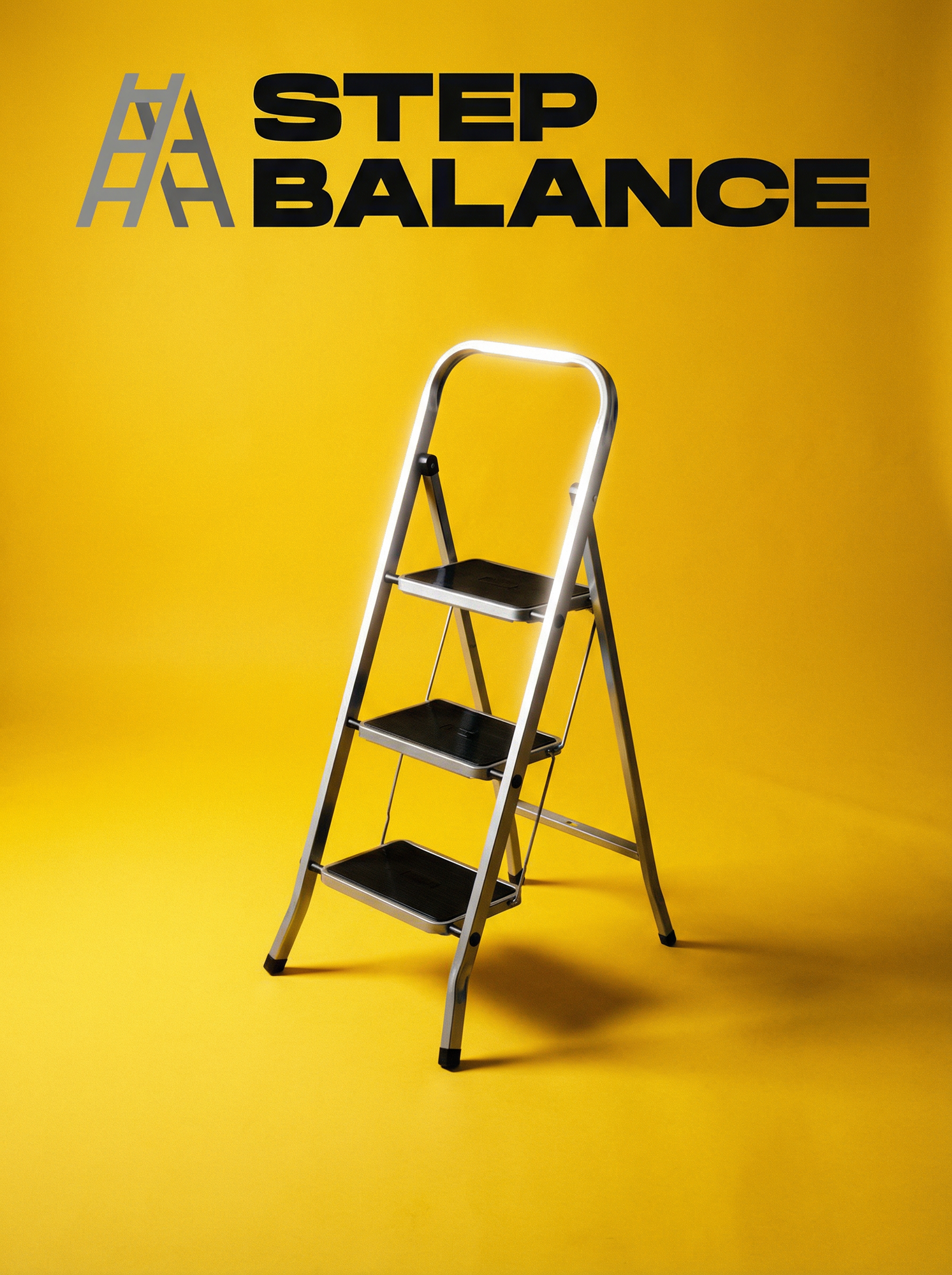 Стремянка лестница 3 ступени стальная складная высокая для дома, кухни, дачи с широкими ступенями