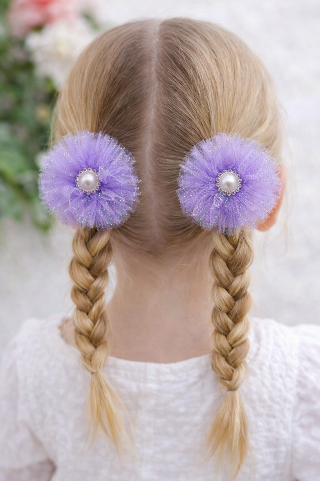 Бантики для волос Арт и Дизайн, фатин, со стразами, 2 шт, сиреневые