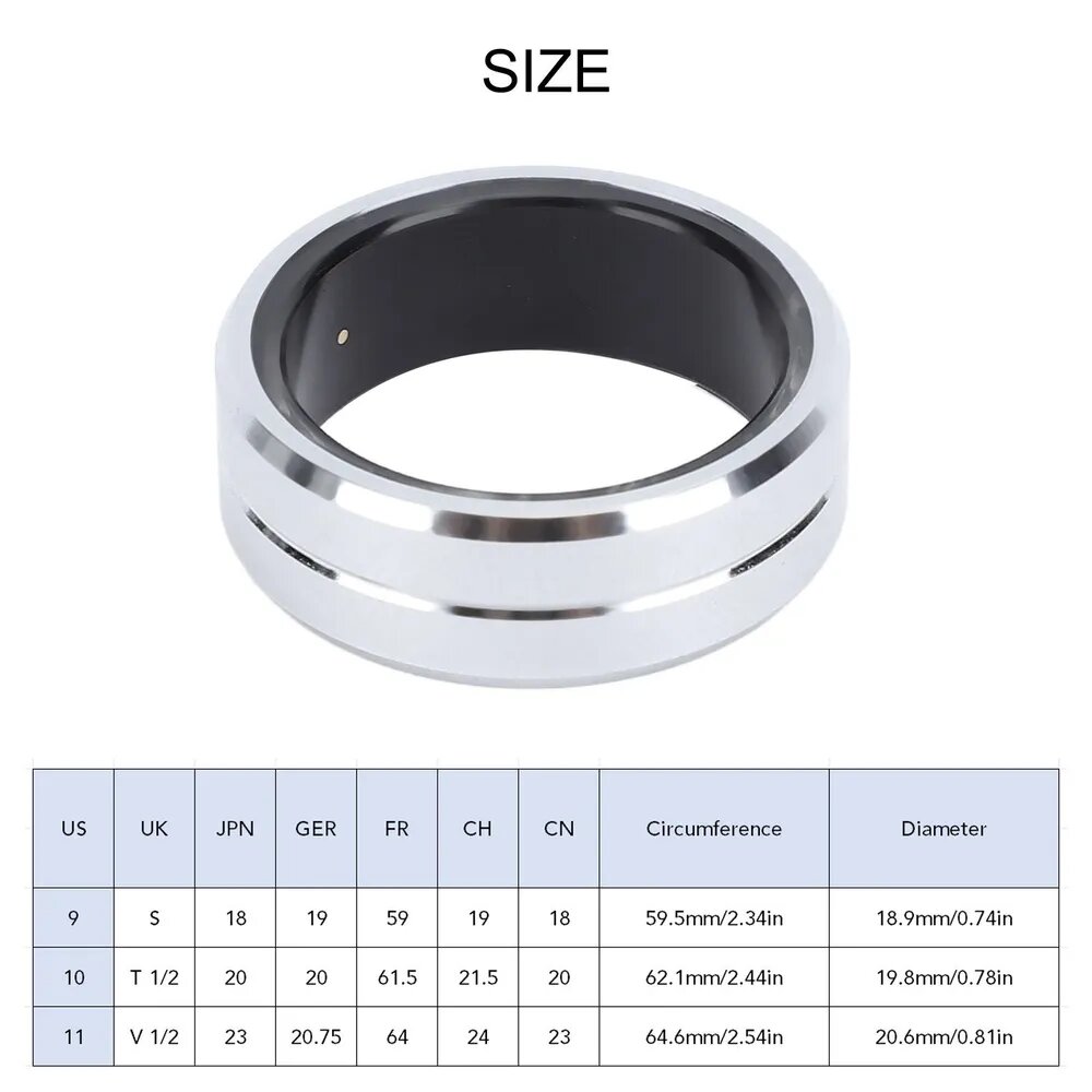 Смарт-кольцо для отслеживания здоровья Smart Ring 11# Серебристый размер 11 US с поддержкой Android и iOS — фото 1