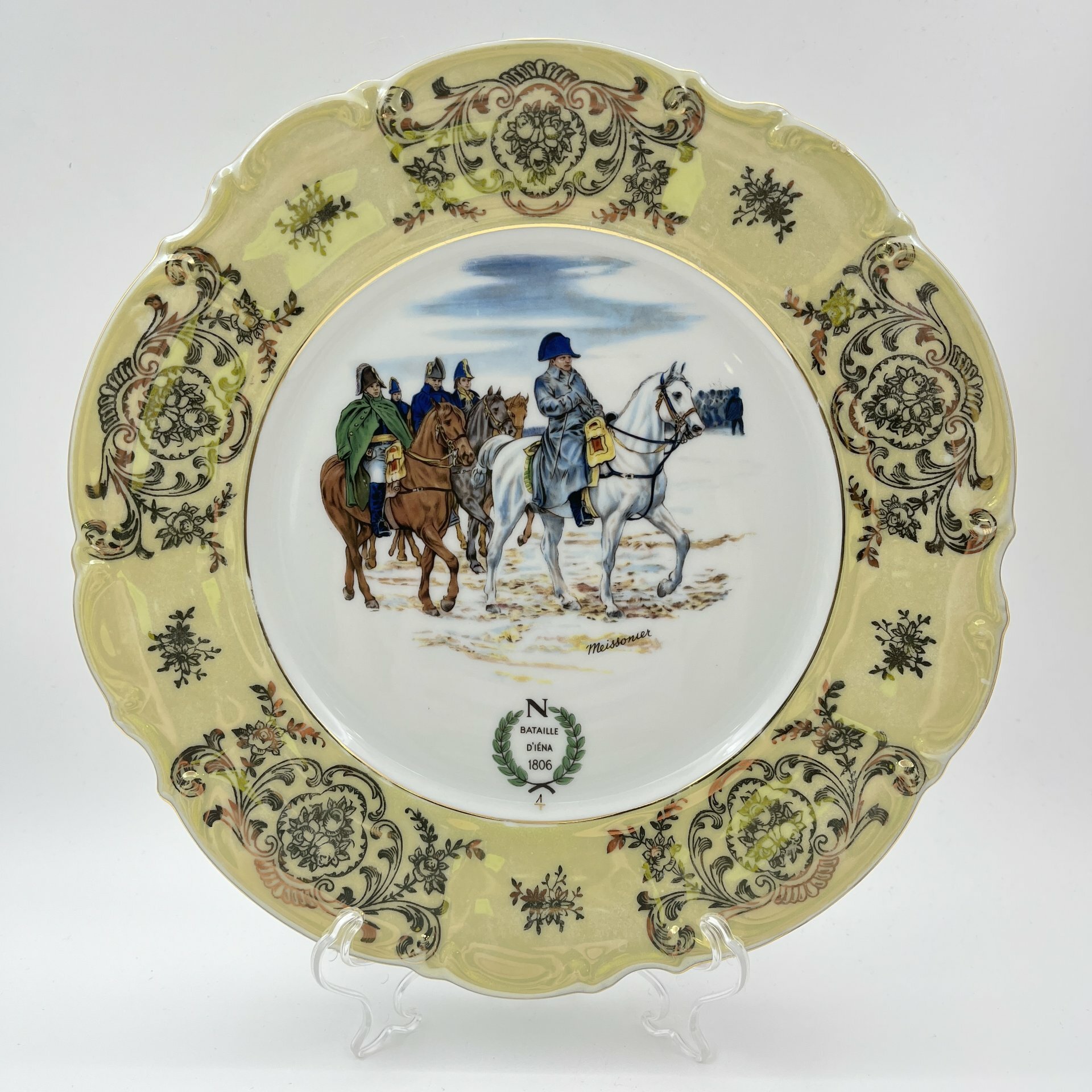 Тарелка декоративная "Битва при Йене, 1806 г.", Leni or Erich Parbus, фарфор, люстр, деколь